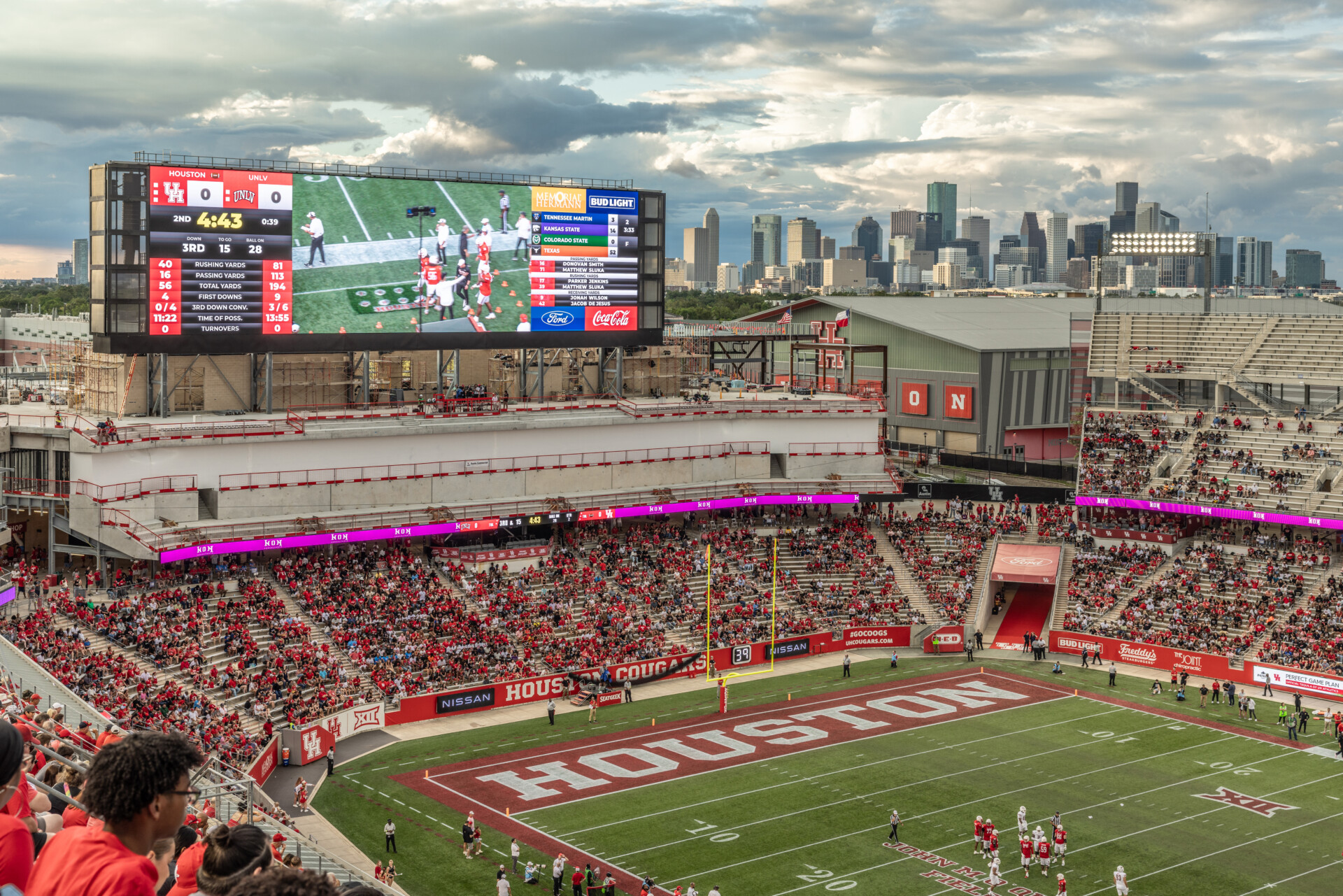 Houston’s New Scoreboard at TDECU Stadium Highlighted by Athletic ...